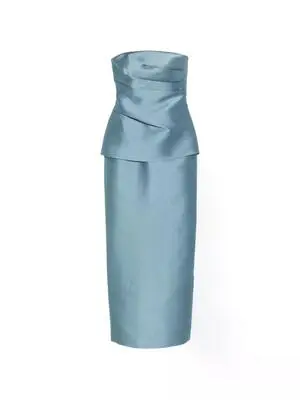 Solace London Lucille Strapless Maxi Dress - Blue