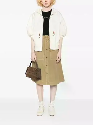 Moncler Moncler Hooded Puff-Sleeve Jacket Neutrals