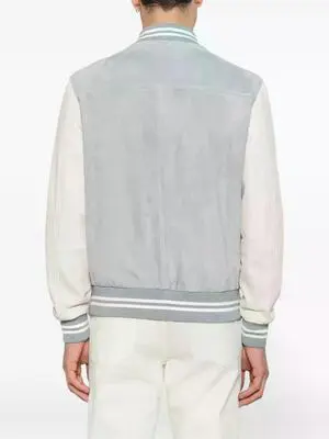 Eleventy Suede Panel Bomber Jacket - Blue