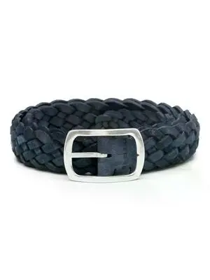 Orciani Braided Leather Belt - Blue