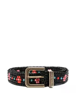 Etro Beaded Embellished Belt - Black