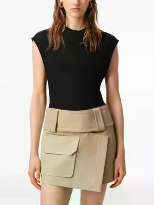 AMI Paris Sleeveless Zigzag Stitch Top