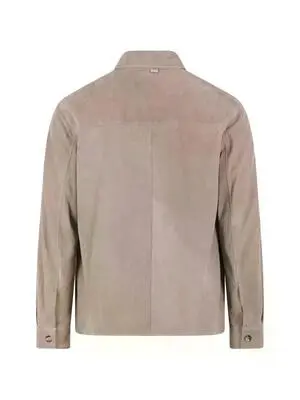Agnona Patch-pockets Shirt Leather Jacket