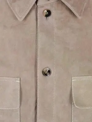 Agnona Patch-pockets Shirt Leather Jacket