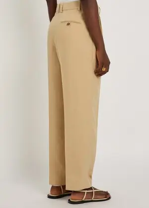 Polo Ralph Lauren Pleated Tapered-leg Hemp Trousers - Tan
