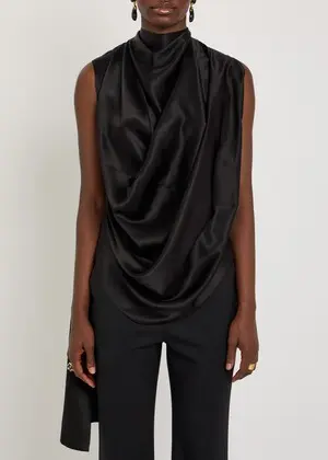 ROKSANDA Vesper Draped Silk Top