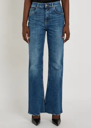 Tory Burch Bootcut Jeans With Distressed Cuffs