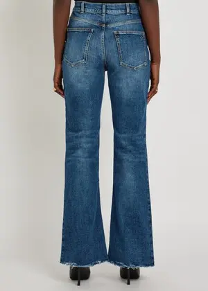 Tory Burch Bootcut Jeans With Distressed Cuffs