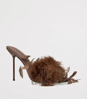 Paris Texas Feather Lidia Mules 105 - Brown