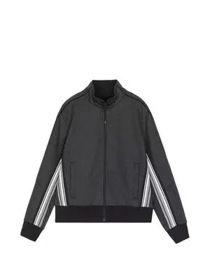CROQUIS Striped Zip-up Sweatshirt - Grey