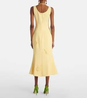 LEO LIN Emily Floral Appliqué Midi Dress