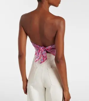Rixo Menno Printed Silk Top