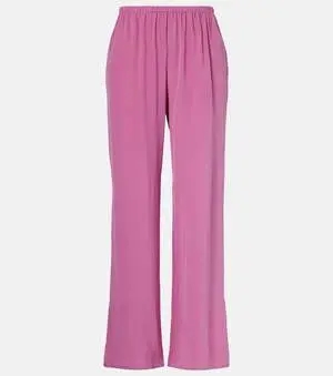 Asceno Loreto Silk Crepe Wide-leg Pants - Pink