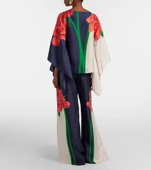 La DoubleJ Floral Silk Palazzo Pants
