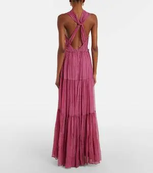 Ulla Johnson Freesia Silk Chiffon Gown - Pink