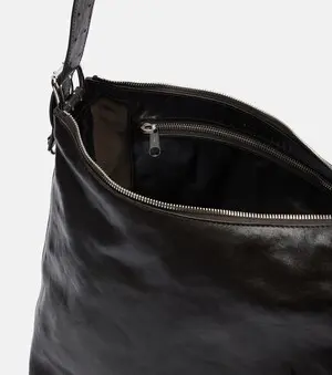 LEMAIRE Small Belted Leather Shoulder Bag - Brown