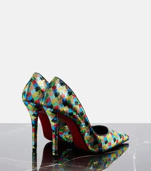 CHRISTIAN LOUBOUTIN Miss Z Sequined Pointed Toe Pumps - Multicoloured