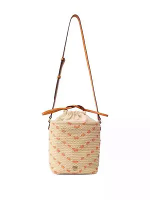 Pinko Raffia Bucket Mini Crossbody Bag - Neutrals