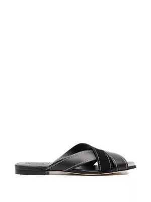 TOD'S Tod's Black Calf Leather Heeled Sandals Black
