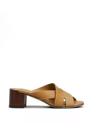 TOD'S Cross Strap Sandals - Brown