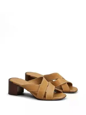 TOD'S Cross Strap Sandals - Brown