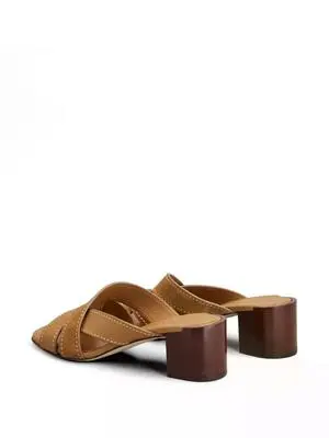 TOD'S Cross Strap Sandals - Brown