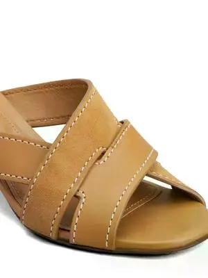 TOD'S Cross Strap Sandals - Brown