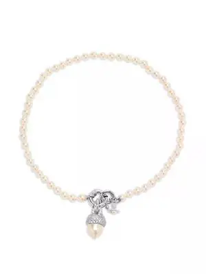 VIVIENNE WESTWOOD Lucille Pearl Necklace With Orb Charm - Silver