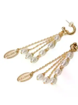 TWINSET Tone Chain Pearl Drop Earrings - Gold
