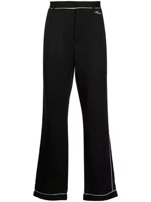 Amiri Straight-leg Satin Trousers With Piped Trim