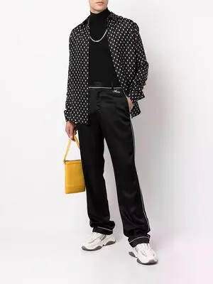 Amiri Straight-leg Satin Trousers With Piped Trim
