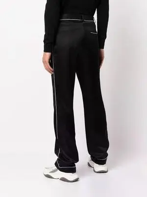 Amiri Straight-leg Satin Trousers With Piped Trim