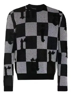 Amiri Checked Cashmere Jumper - Black