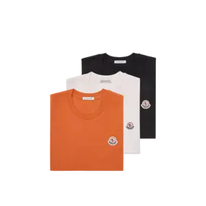 Moncler Logo Patch T-shirt Set Of 3 - Multicolour