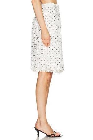 Marc Jacobs Layered Crinkle Chiffon Skirt With Lace Hem