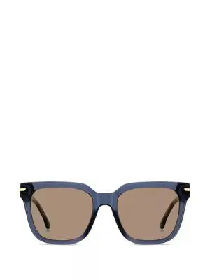 Victoria Beckham Victoria Beckham Eyewear Square Frame Sunglasses With Gold Tone Detail Blue