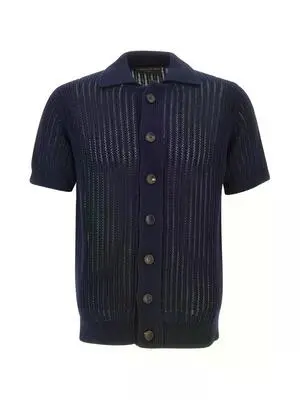FILIPPO DE LAURENTIIS Button Textured Cotton Shirt