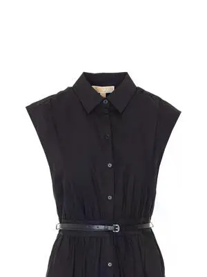 Michael Kors Sleeveless Collared Midi Dress