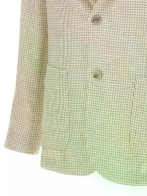 BARBA NAPOLI Easy J Mono Houndstooth Buttoned Blazer - Neutrals