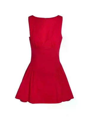 Staud Gwen Gathered Mini Dress - Red