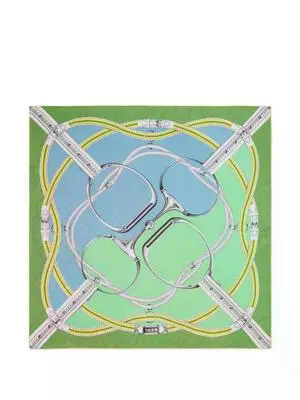 Gucci Printed Silk Scarf - Green