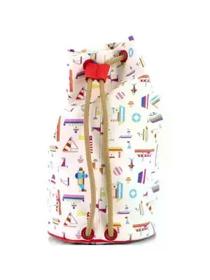 Hermès Petit Chalutier Duffle Bag Printed Canvas Backpack