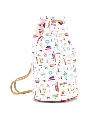 Hermès Petit Chalutier Duffle Bag Printed Canvas Backpack