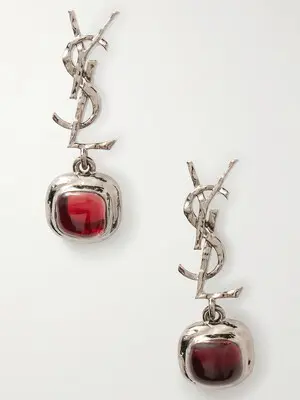 Saint Laurent Cassandre Pampille Earrings - Silver