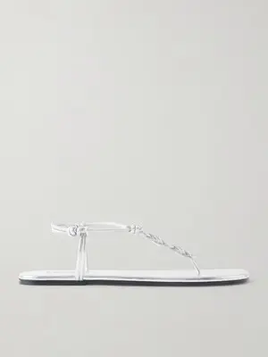 JIL SANDER Braided Metallic Leather Sandals