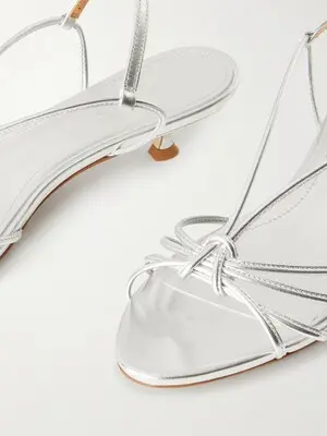 AeydĒ Amara Metallic Leather Slingback Sandals - Silver