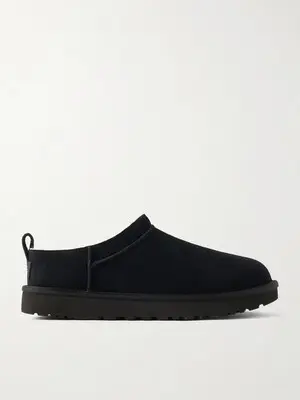 UGG UGG Classic Micro Shearling-Lined Suede Slippers Black