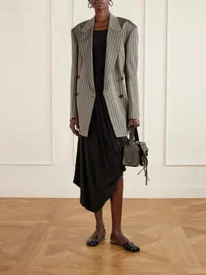 MAISON MARGIELA Asymmetrical Gathered Satin Midi Skirt