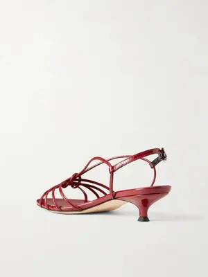 AeydĒ Amara Patent-leather Slingback Sandals