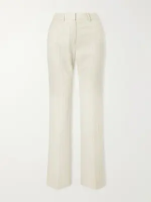 Acne Studios Pinstriped Wool Straight-leg Trousers - Neutrals